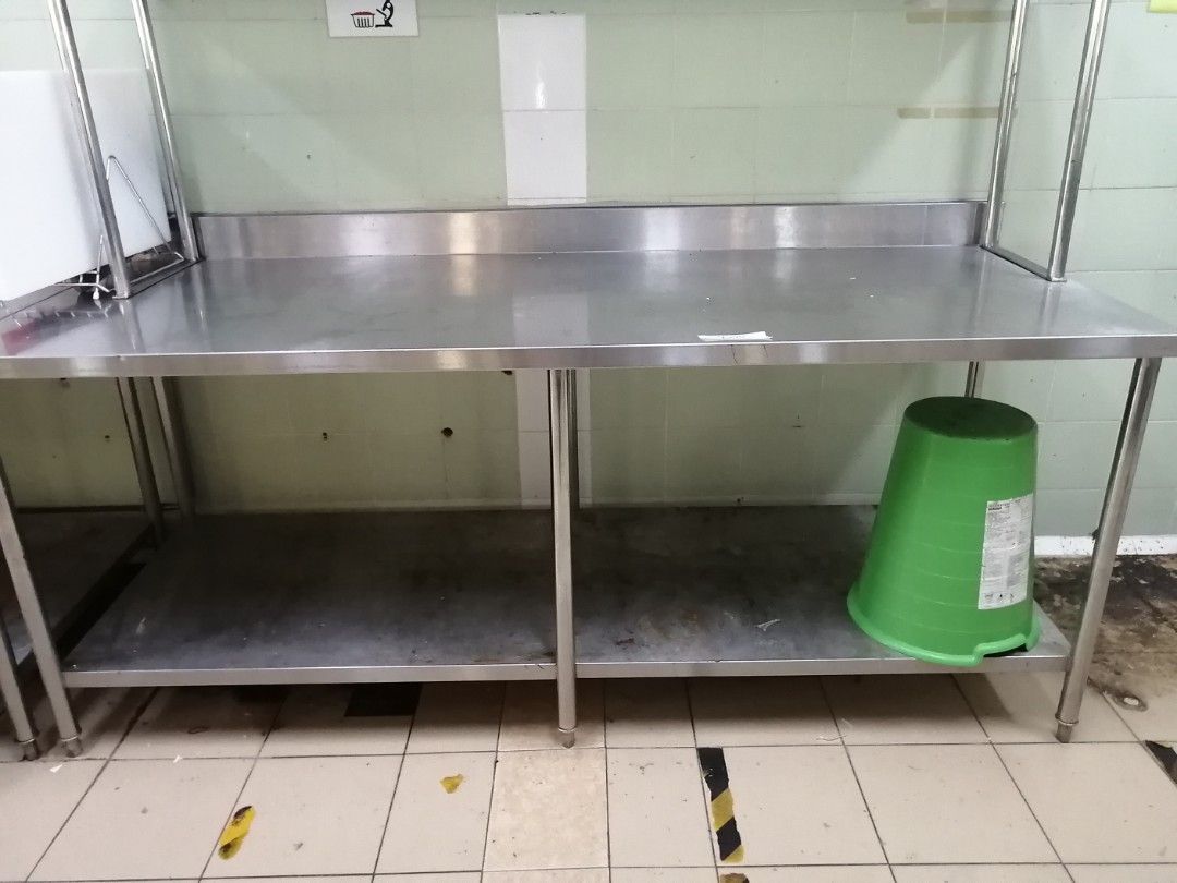 Stainless steel table & rack, Furniture & Home Living, Kitchenware ...