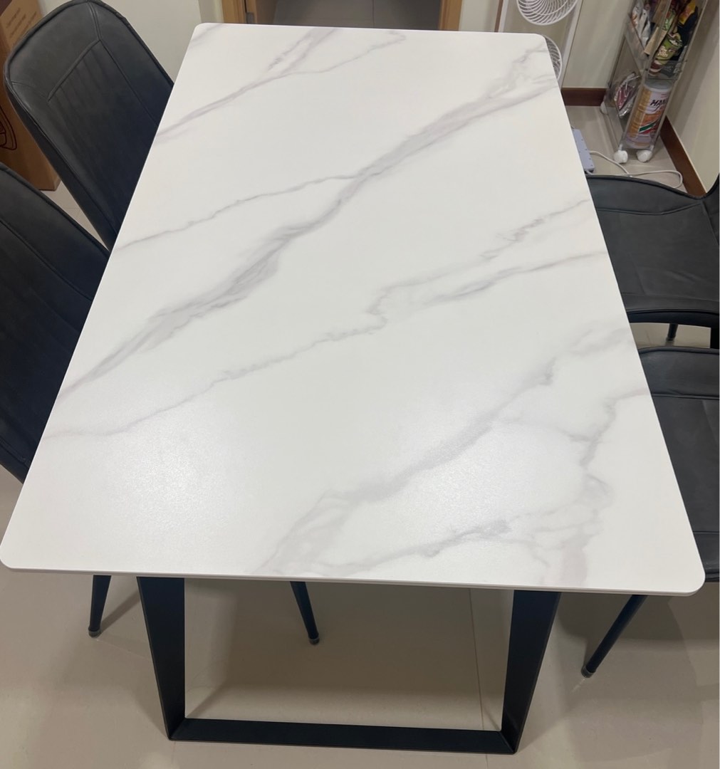 STAR LIVING Sintered Stone Dining Table (140 x 70cm), Furniture & Home ...