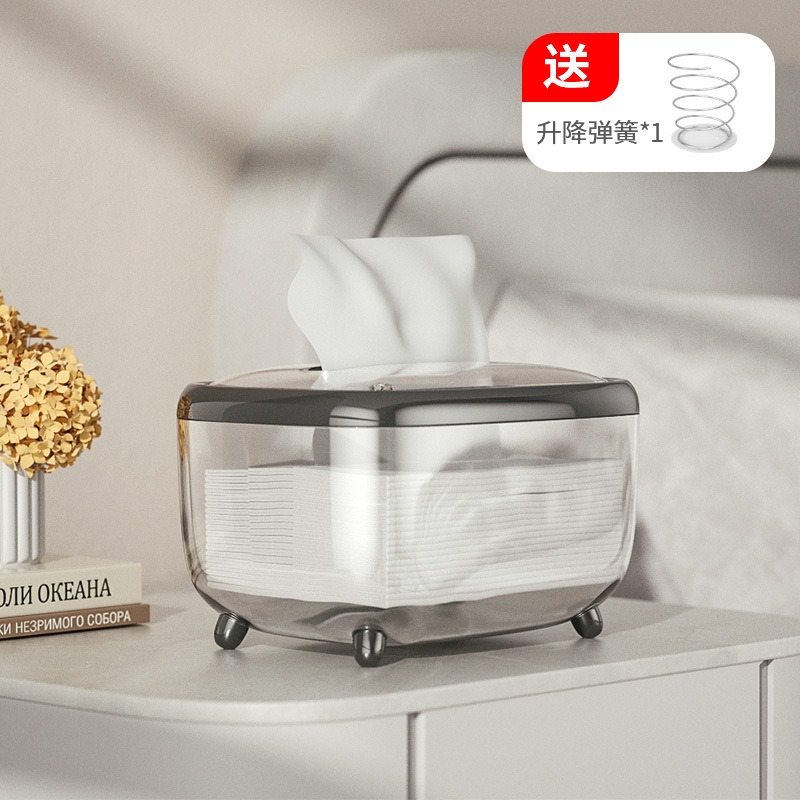 Modern Clear Transparent Tissue Box With PUSH-UP Spring [Stock inSG ...