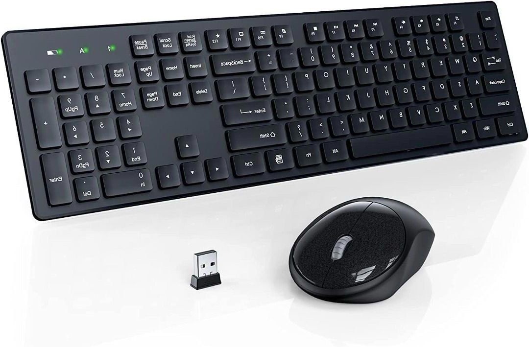 T618 Wireless Mouse and Keyboard Combo, 2.4GHz Silent USB Wireless ...