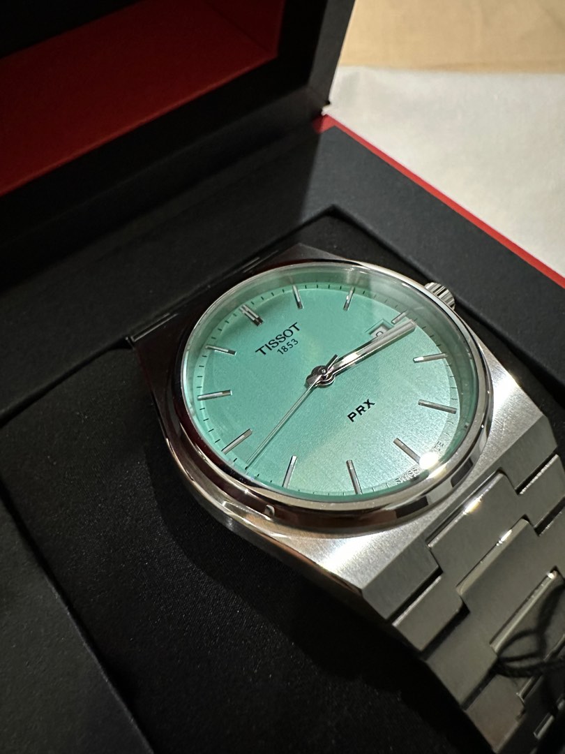 Tissot PRX Quartz Mint Green, Men's Fashion, Watches & Accessories ...