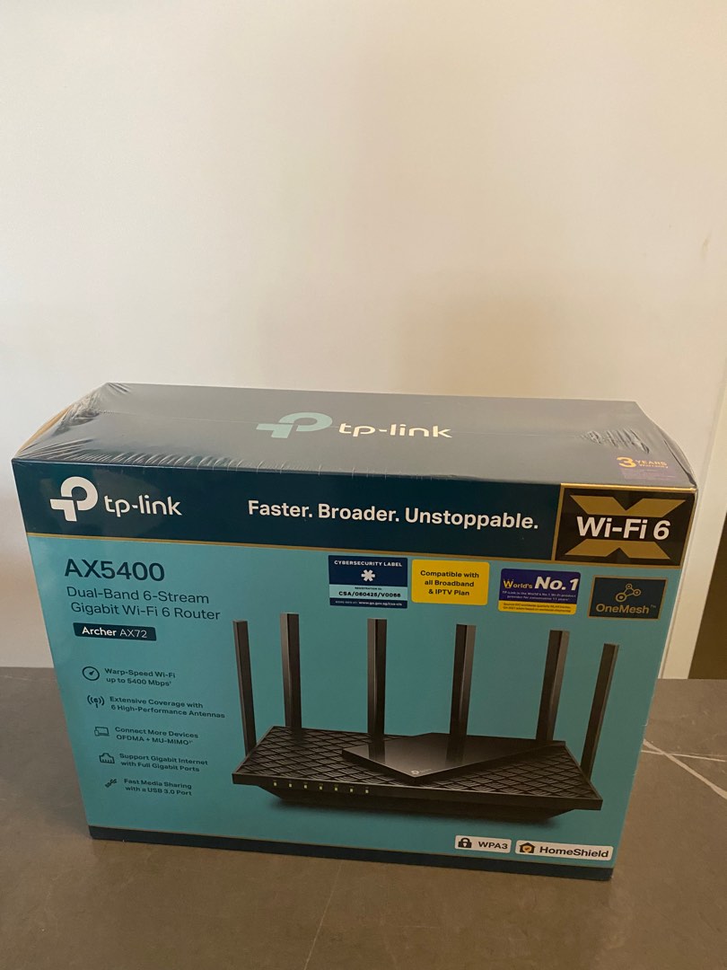 TP-link AX5400 Dual band 6-Stream Gigabit Wi-Fi 6 Router Archer AX72 ...