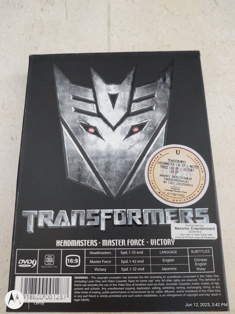 Transformers DVD original, Hobbies & Toys, Music & Media, CDs & DVDs on ...