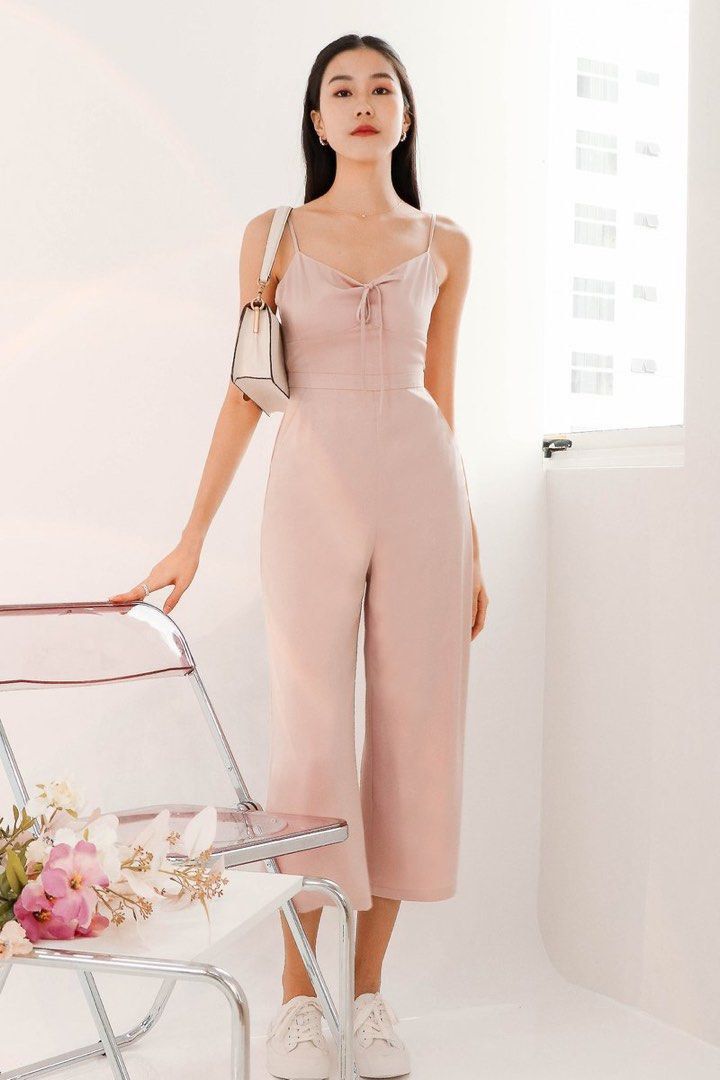 TSS Terri Tie-string jumpsuit in BLACK, Women's Fashion, Dresses & Sets, Jumpsuits on Carousell