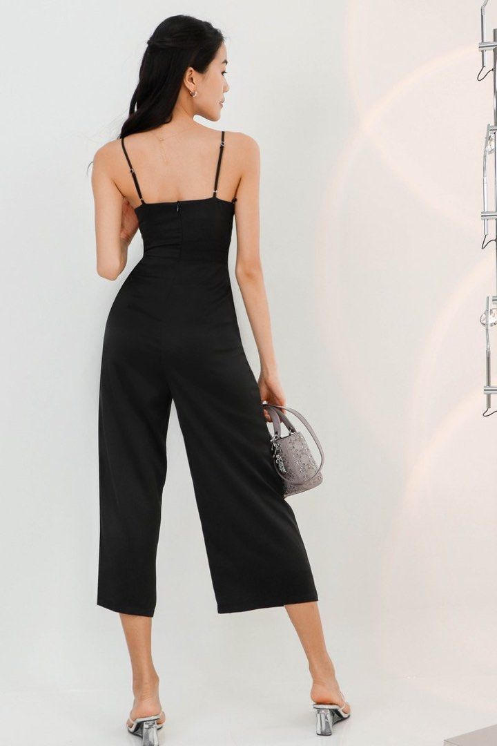 TSS Terri Tie-string jumpsuit in BLACK, Women's Fashion, Dresses & Sets, Jumpsuits on Carousell