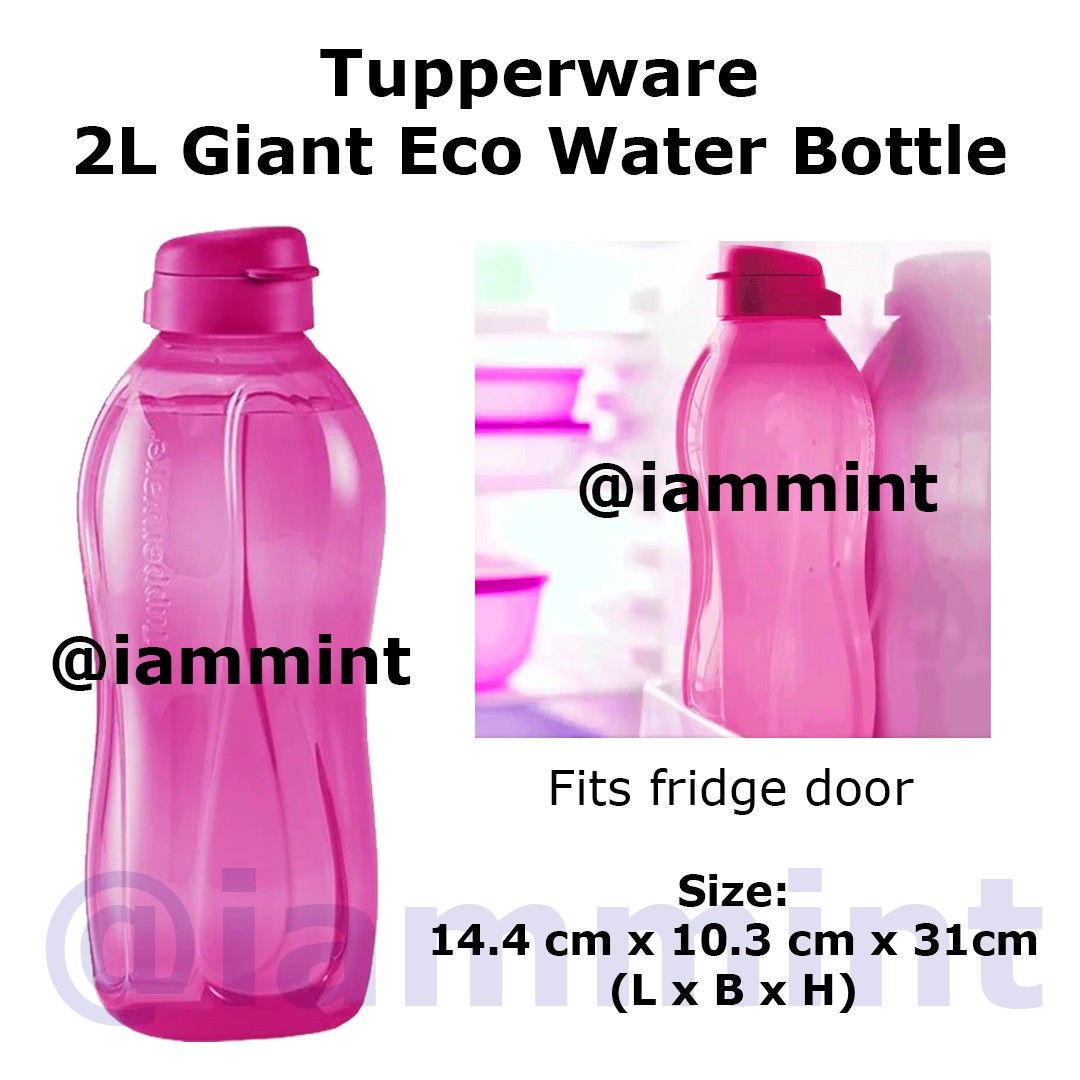 Tupperware 2L Giant Round Flip Top Cap Eco Fridge Water Bottle, Furniture & Home Living ...