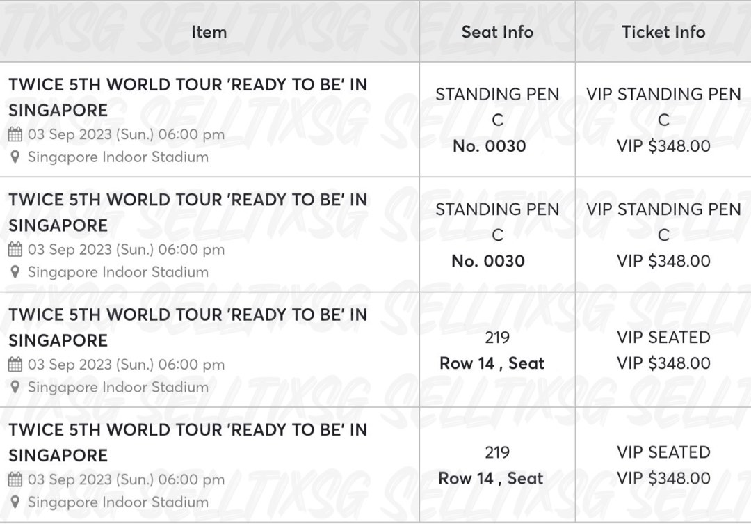 TWICE 5TH WORLD TOUR ‘READY TO BE’ in Singapore ticket, Tickets ...