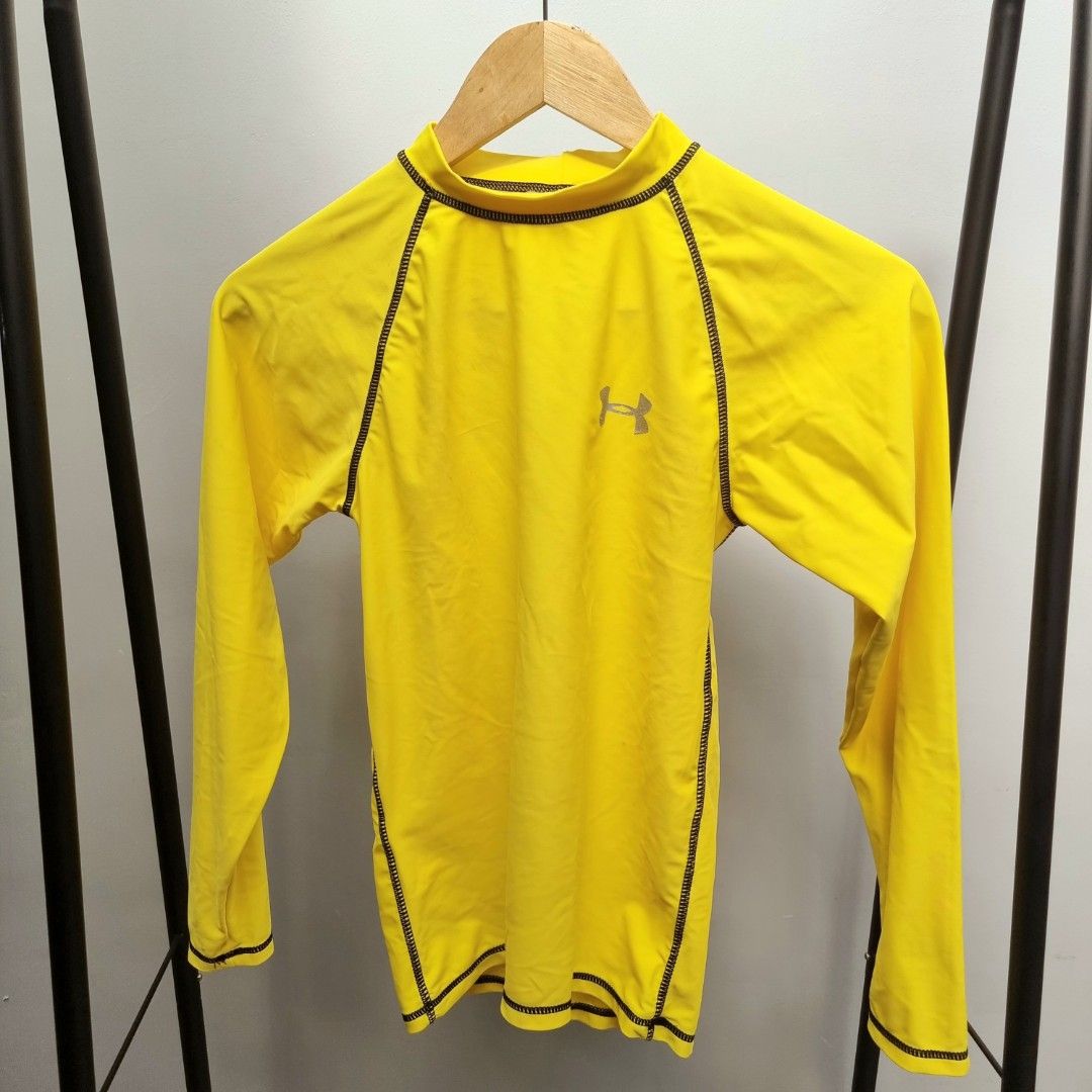 Under Armour Yellow Rashguard, Men's Fashion, Tops & Sets, Swim Top ...