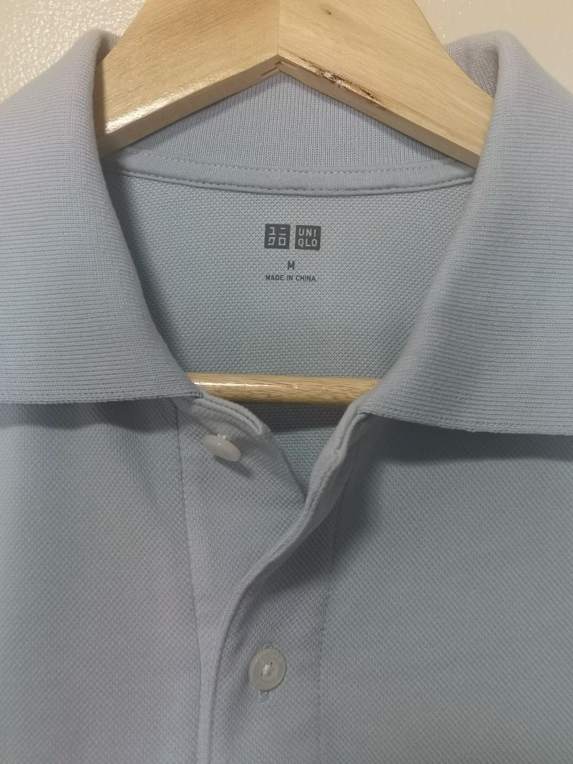 Uniqlo light blue polo shirt on Carousell