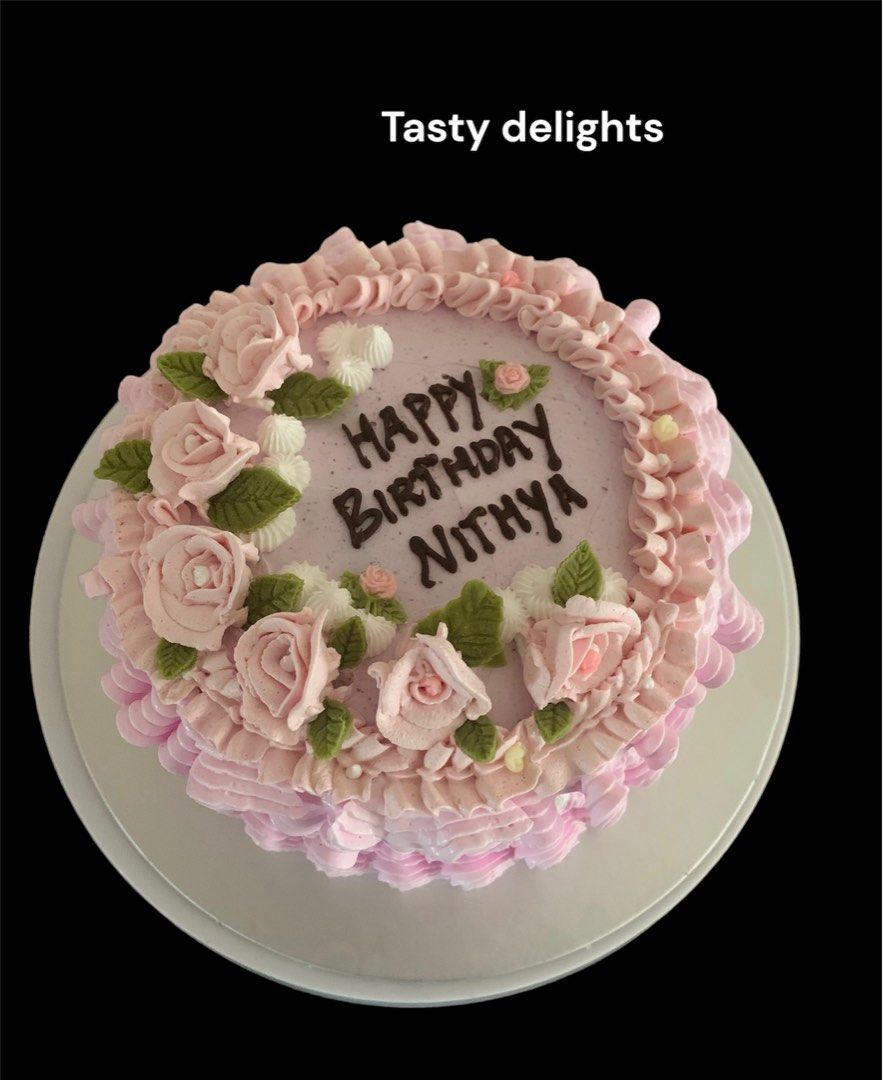 Vintage Cakes,Korean Vintage Birthday Cake,Eggless choco Vanilla Cake ...