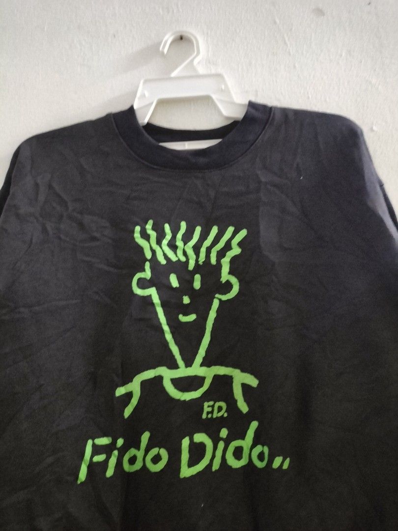 Vintage Fido Dido Black Sweatshirr, Men's Fashion, Coats, Jackets and ...