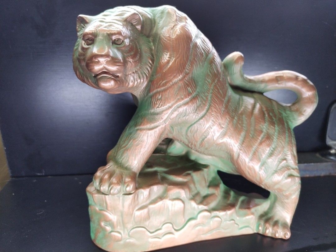 Vintage Japanese Ceramic tiger on mountain top, Furniture & Home Living ...