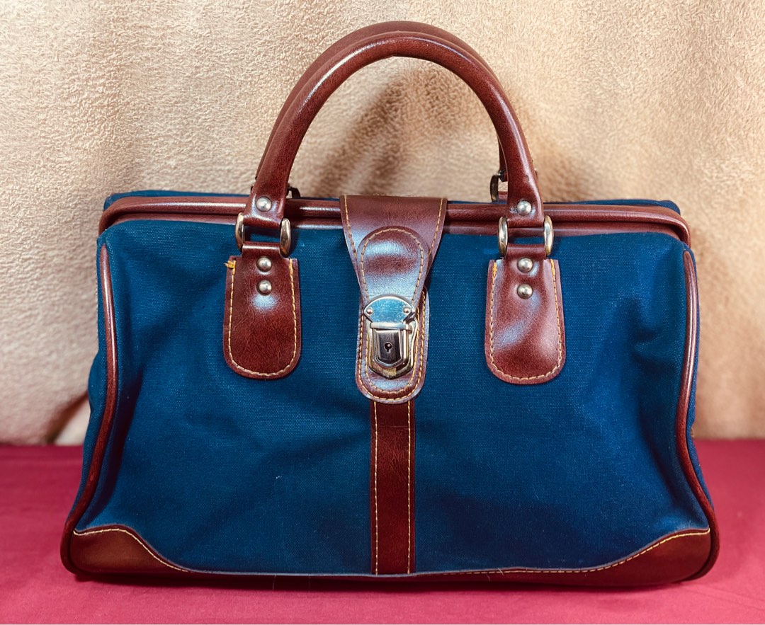 Vintage Porter Denim and Leather Gladstone Doctors Bag on Carousell