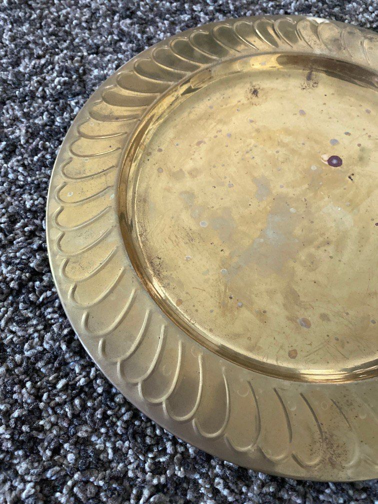 Vintage solid brass plate; made in India, Hobbies & Toys, Collectibles ...