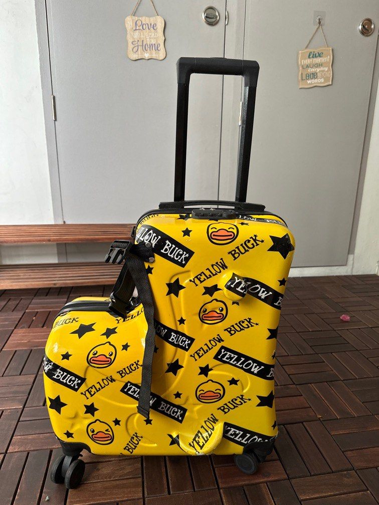 Yellow Duck luggage 22 inch. Can sit and ride., Hobbies & Toys, Travel ...