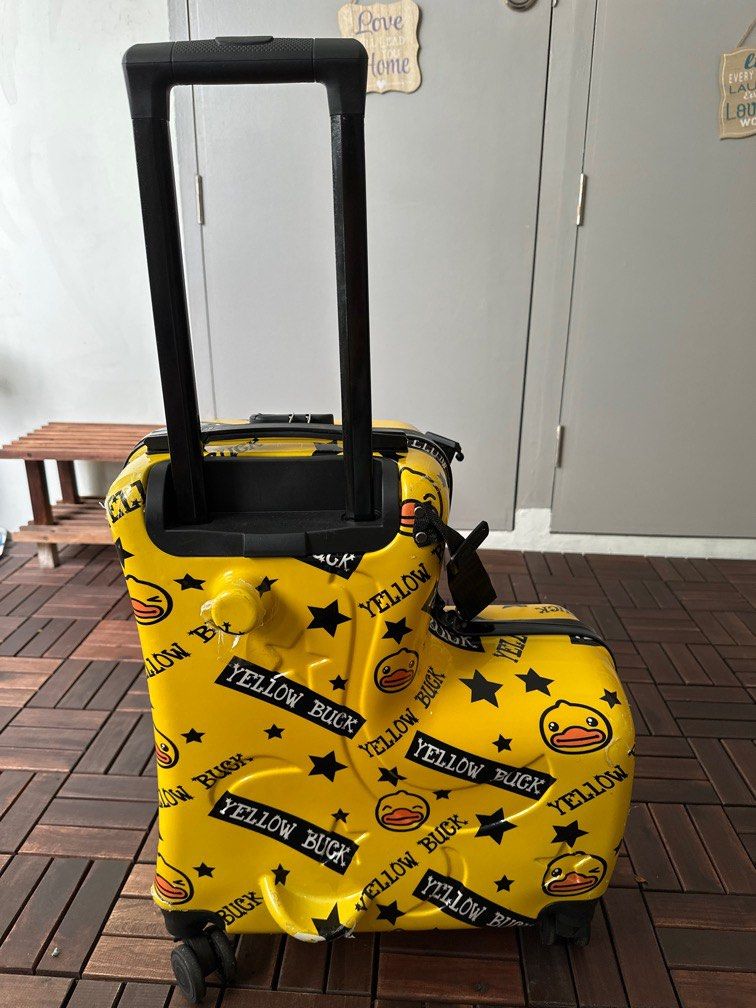 Yellow Duck luggage 22 inch. Can sit and ride., Hobbies & Toys, Travel ...