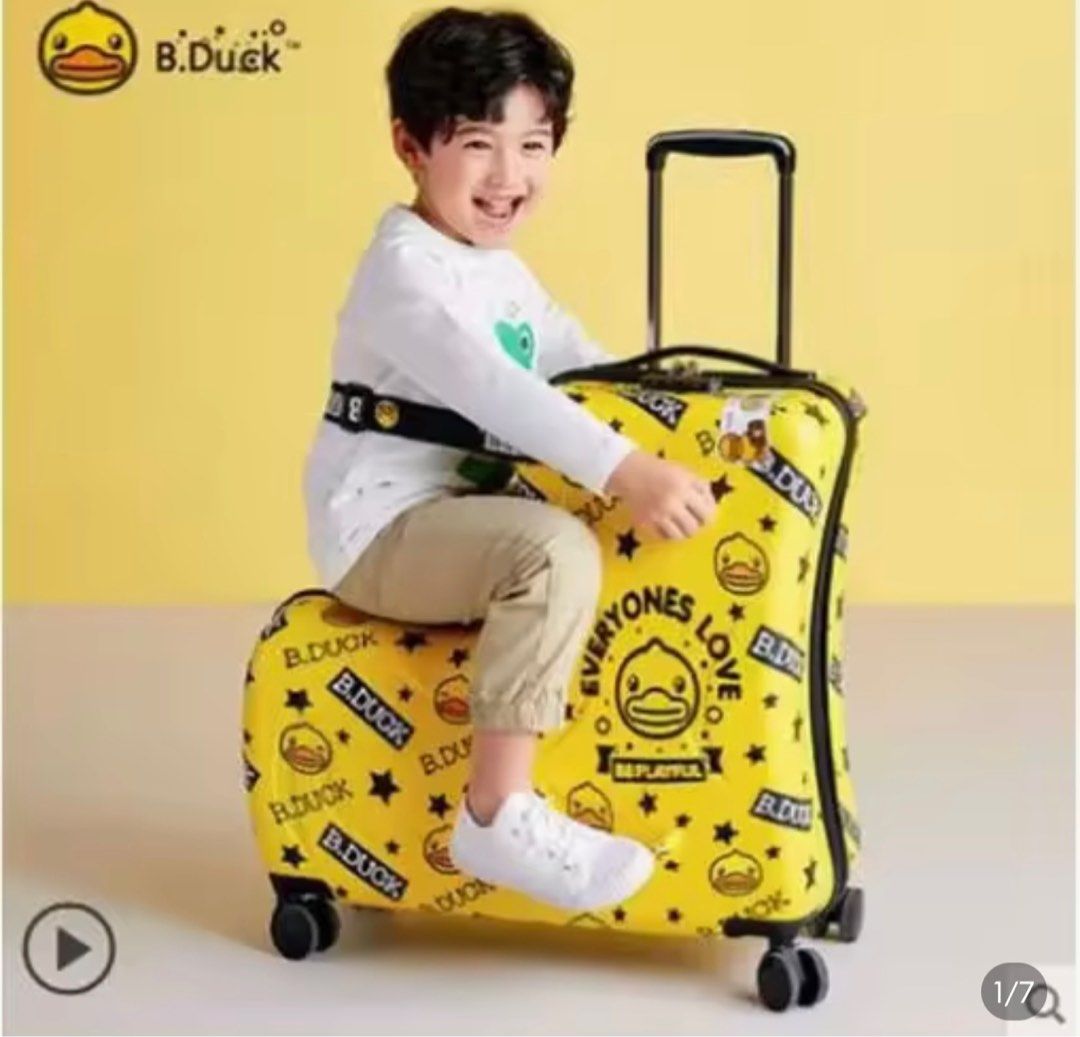 Yellow Duck luggage 22 inch. Can sit and ride., Hobbies & Toys, Travel ...