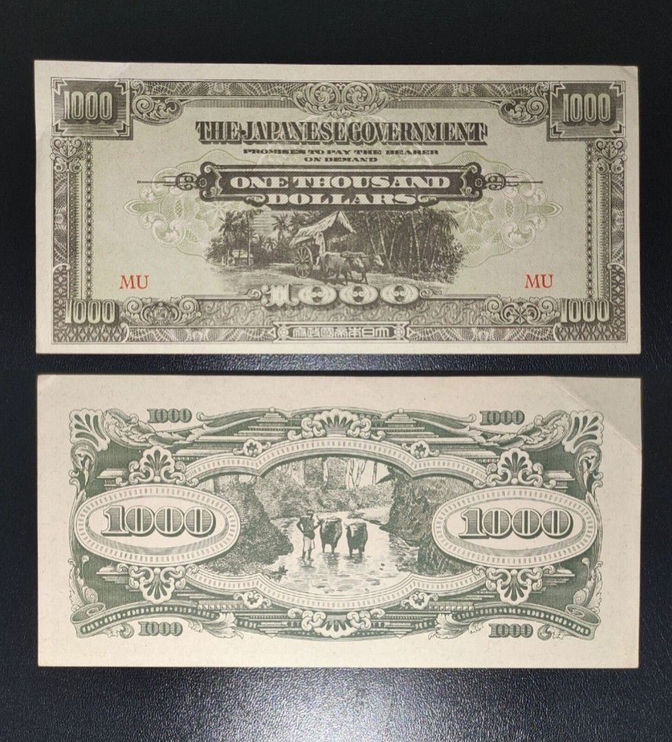 1000 Dollars Banana Money Japanese Occupation Malaya 1945 EF Condition ...