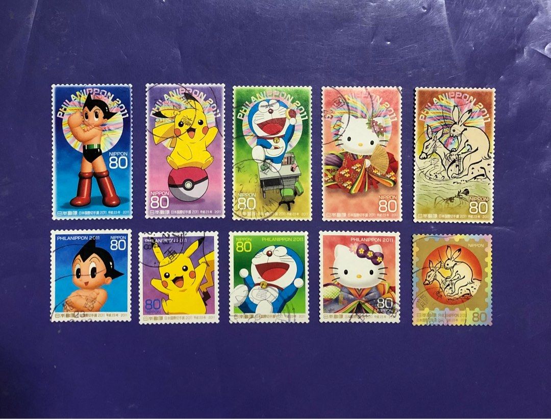 2011 Japan Nippon PhilaNippon 2011 Cartoons Used stamp set Doraemon ...
