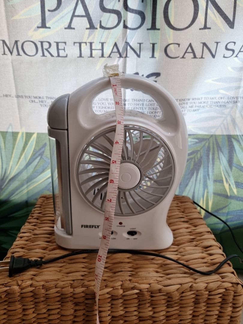 2 in 1 FIREFLY Rechargeable Fan Light Portable Lightweight Fan with ...