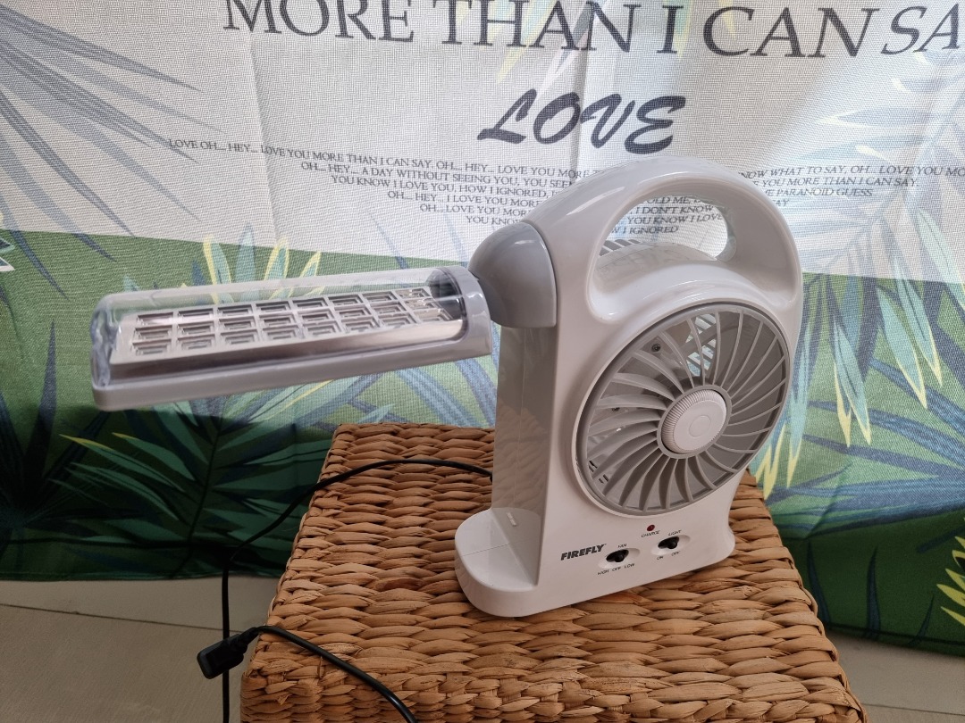 2 in 1 FIREFLY Rechargeable Fan Light Portable Lightweight Fan with ...