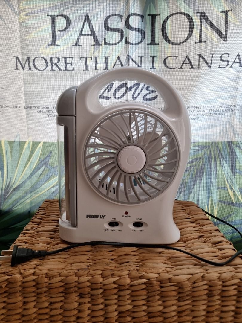 2 in 1 FIREFLY Rechargeable Fan Light Portable Lightweight Fan with ...
