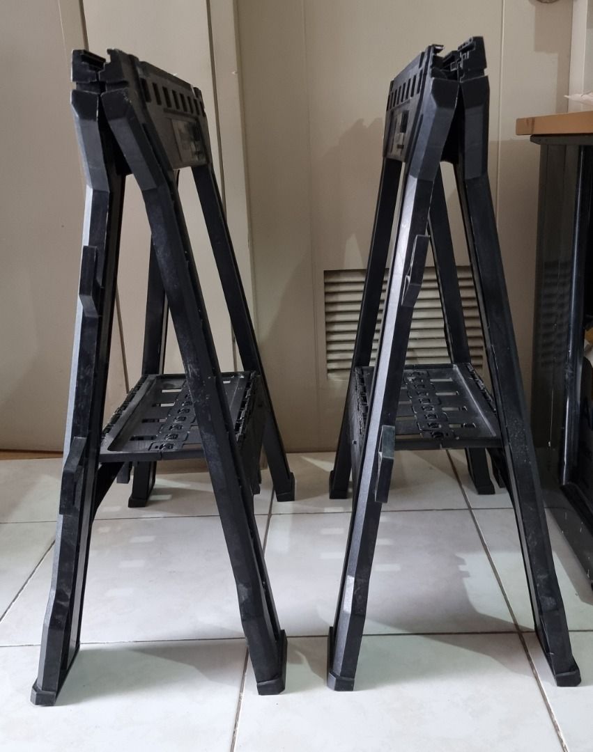 2 PC SET Carpenter Work Bench Folding Saw Horse Stand Carpentry ...