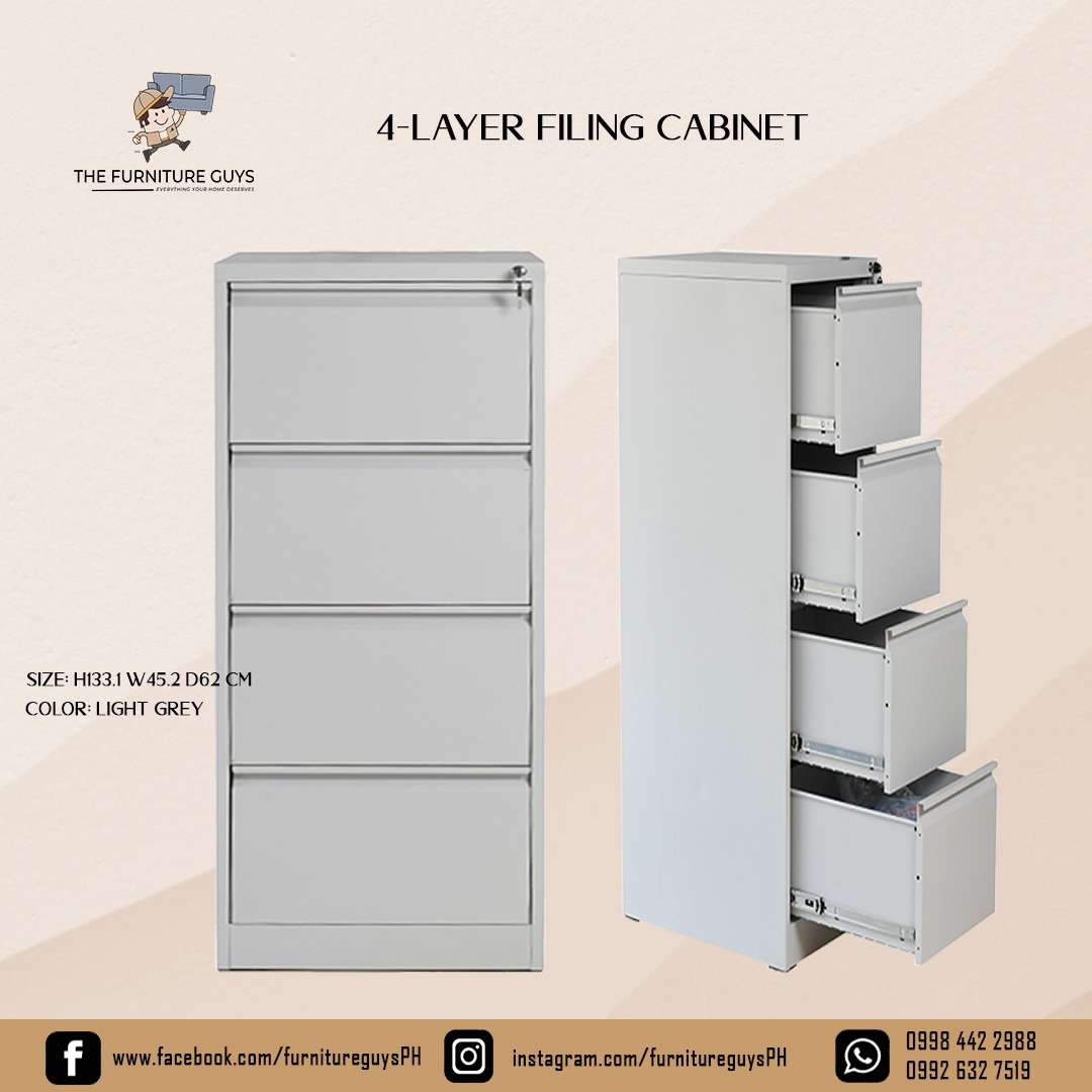 4-LAYER FILING STEEL CABINET, Furniture & Home Living, Furniture ...