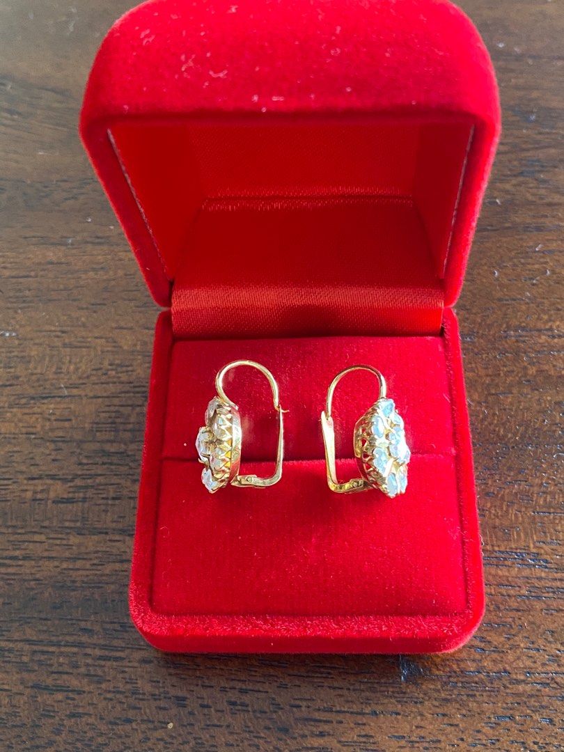 9K Gold Vintage Ear Rings, Women's Fashion, Jewelry & Organisers ...