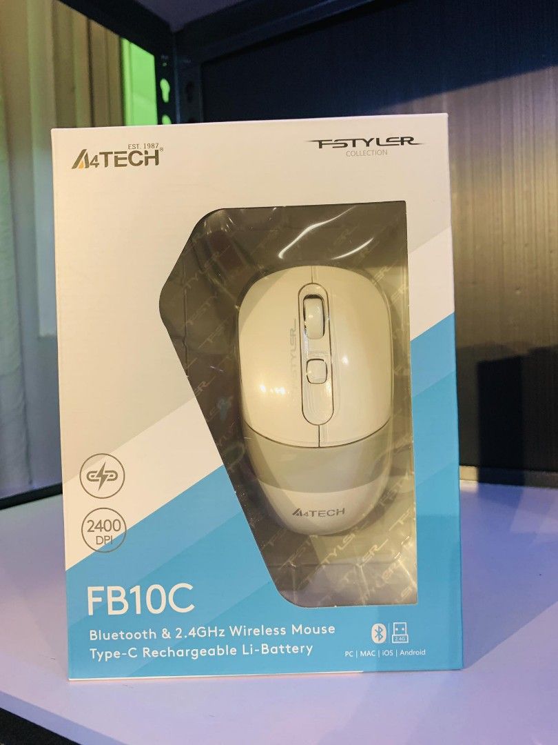 A4Tech Fstyler FB10C Rechargeable Bluetooth & 2.4ghz Wireless Mouse ...