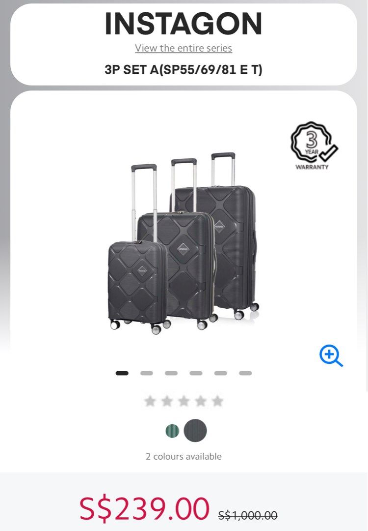 American Tourister - INSTAGON - SPINNER 81/30 EXP TSA, Hobbies & Toys ...