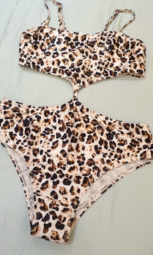 Animal tiger print monikini swimwear, Women's Fashion, Swimwear ...
