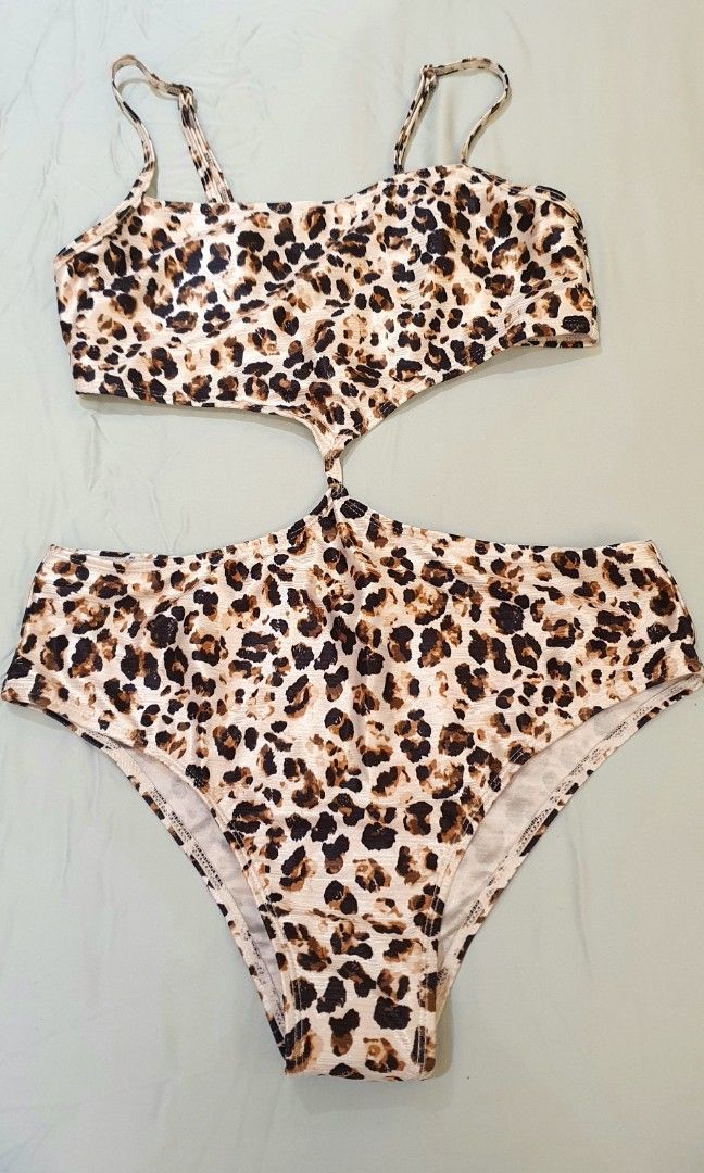 Animal tiger print monikini swimwear, Women's Fashion, Swimwear ...