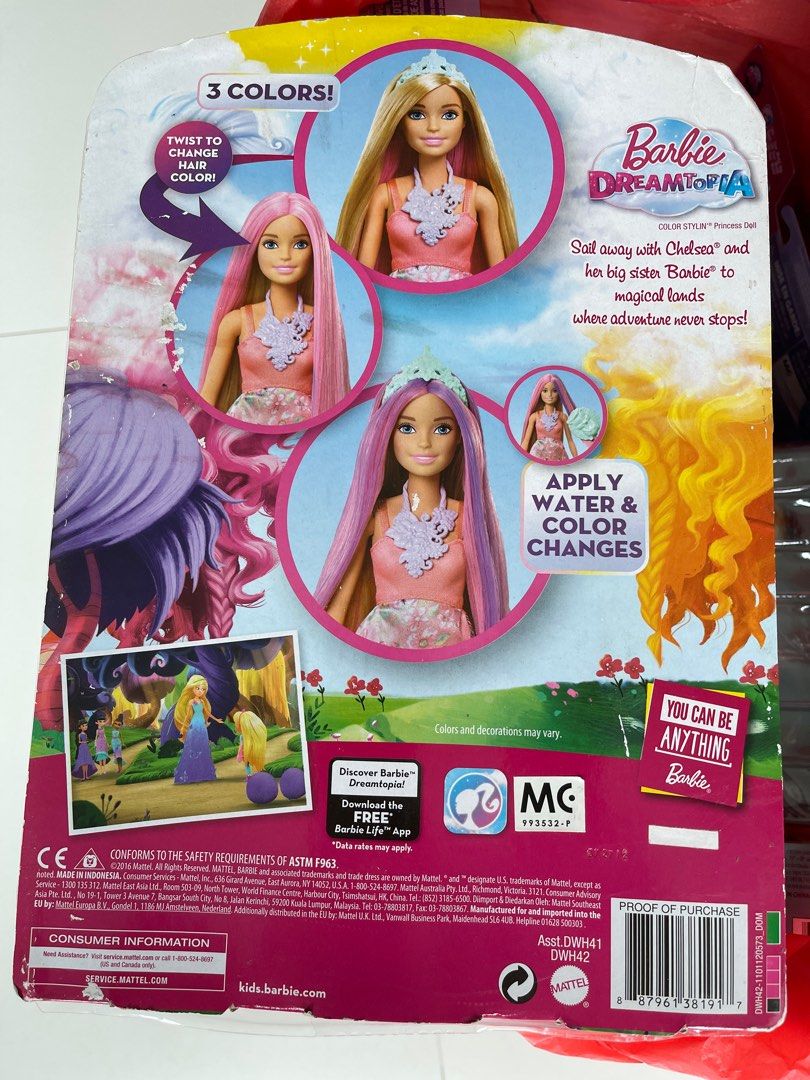 Barbie Dreamtopia Color Stylin’ Princess Doll, Pink., Hobbies & Toys ...
