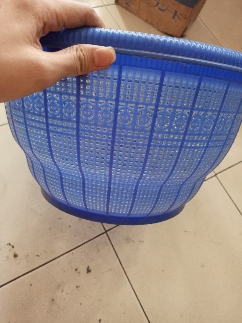 Baskom jaring besar buat di dapur warna biru masih baru, Kitchen ...