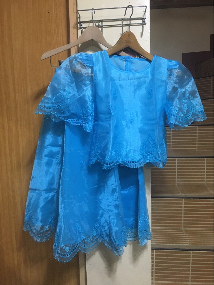 Blue Maria Clara Filipiniana Terno, Babies & Kids, Babies & Kids ...