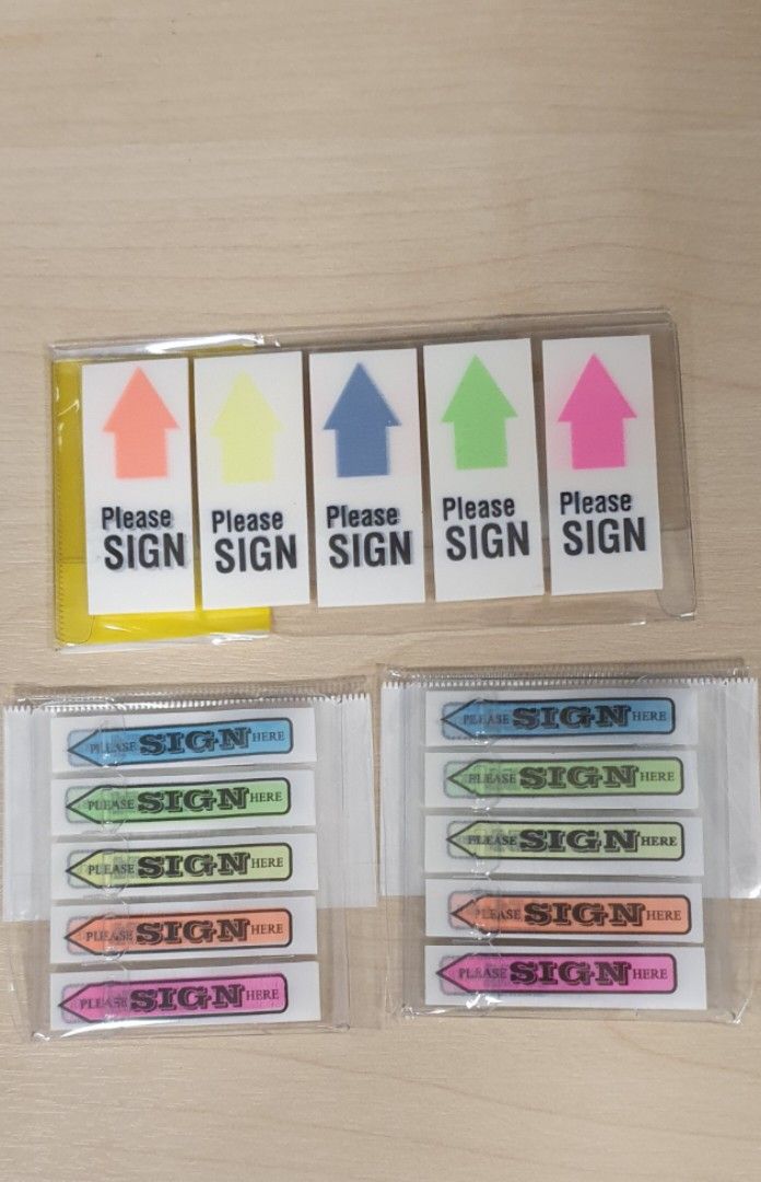 BNIP Please Sign Here Post-It Flags, Hobbies & Toys, Stationery & Craft ...