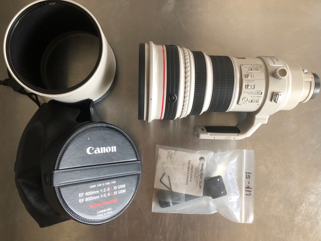 Canon EF 400mm f2.8L 90%new 極少用有箱有盒連Really Right Stuff LCF-51 lens ...