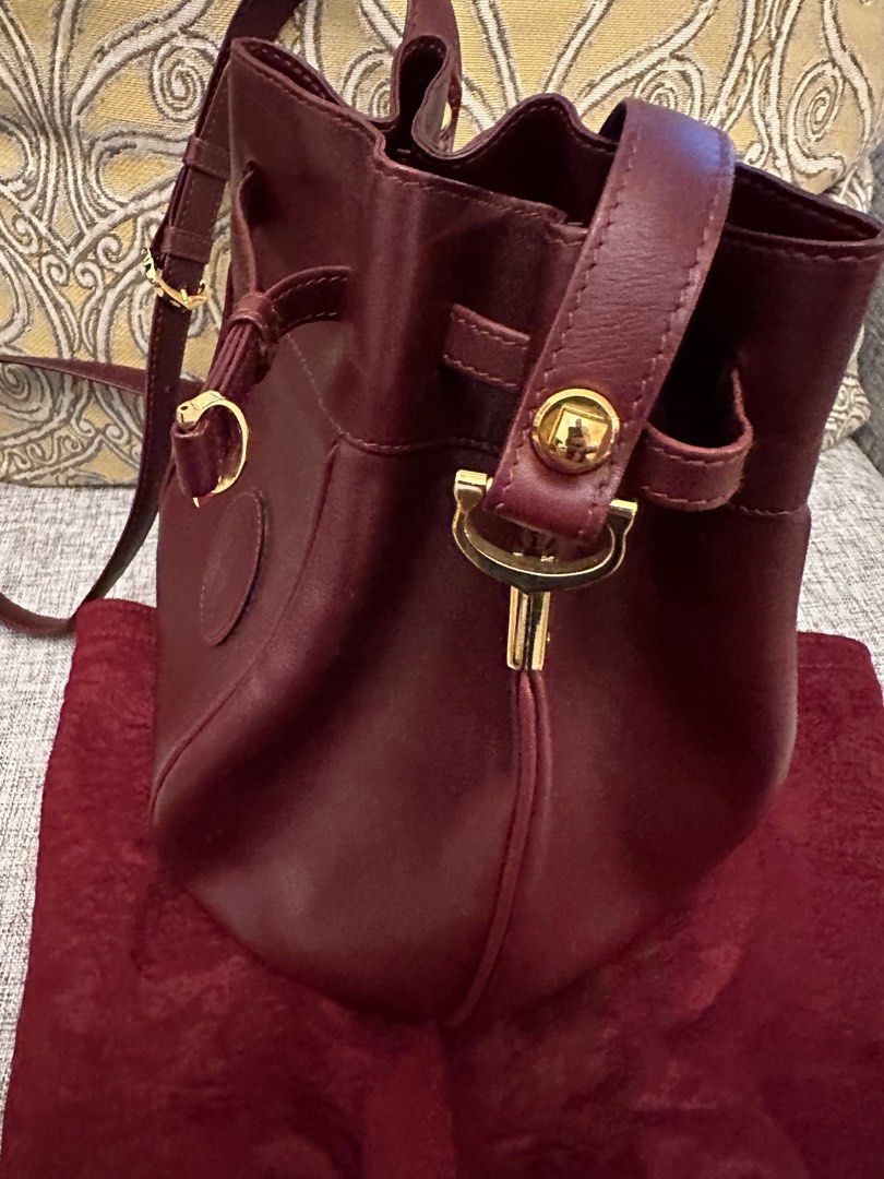 Cartier Red Must de Cartier Leather Bucket Bag on Carousell