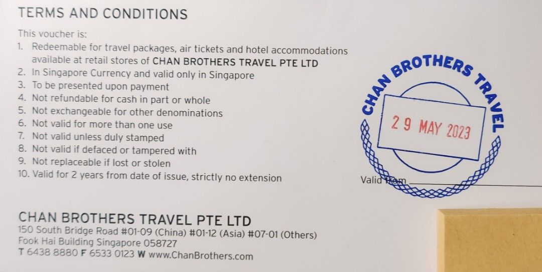 Chan Bros Voucher $100, Tickets & Vouchers, Vouchers on Carousell