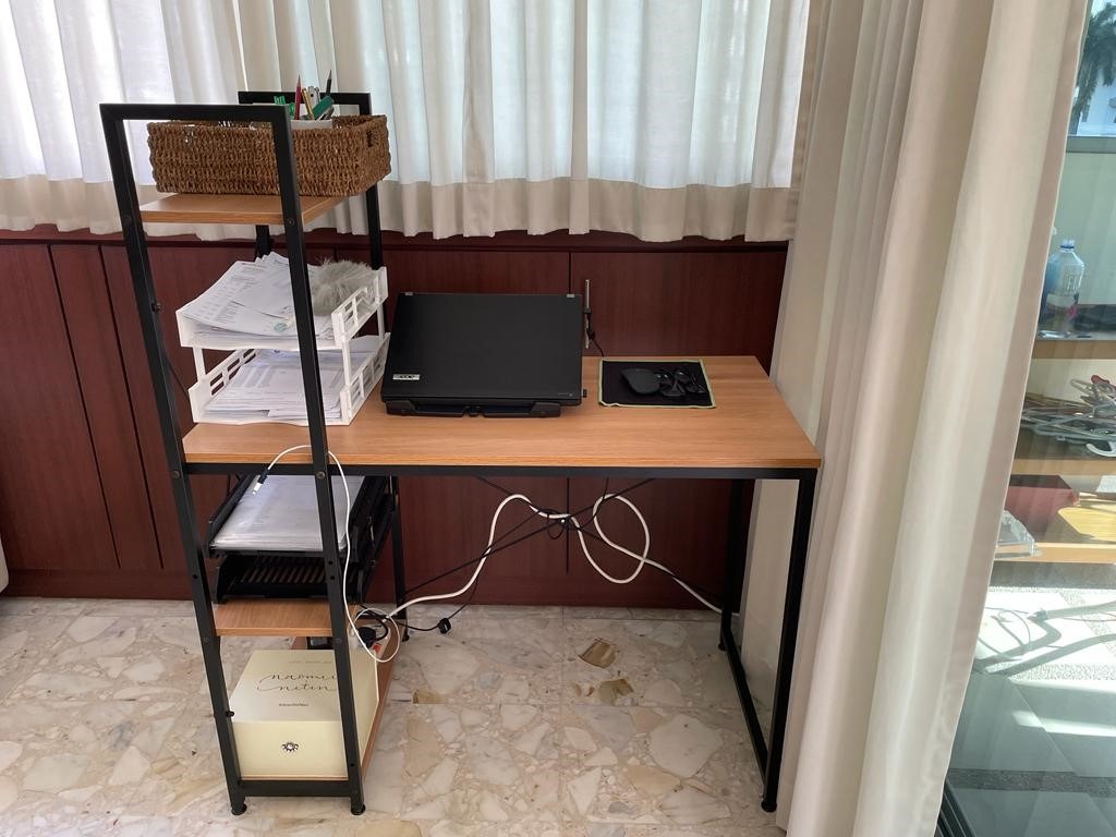 Computer workspace with shleving, Furniture & Home Living, Furniture ...