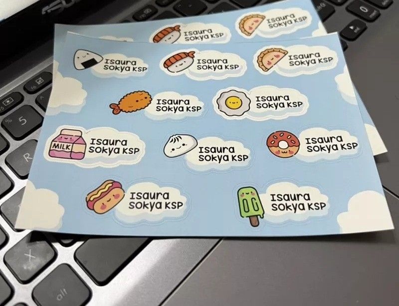 [72 stickers] Customised Personalised Kawaii Cute Foods Name Vinyl ...