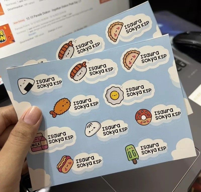 [72 stickers] Customised Personalised Kawaii Cute Foods Name Vinyl ...