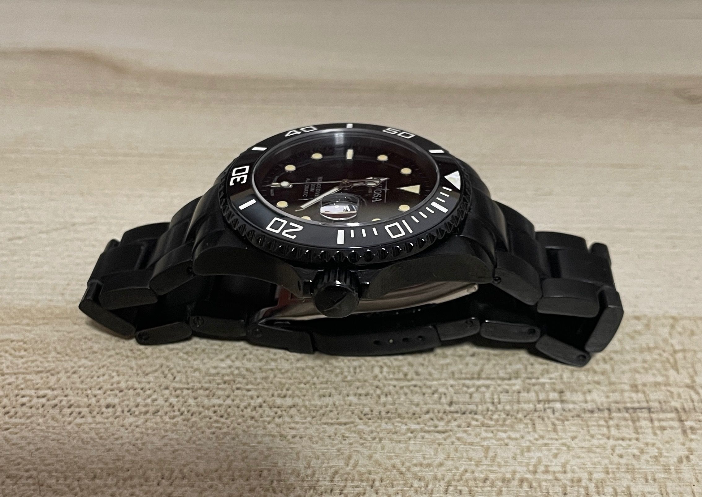 DAVOSA WATCH TERNOS DIVER BLACK PVD SUBMARINER, Luxury, Watches on ...