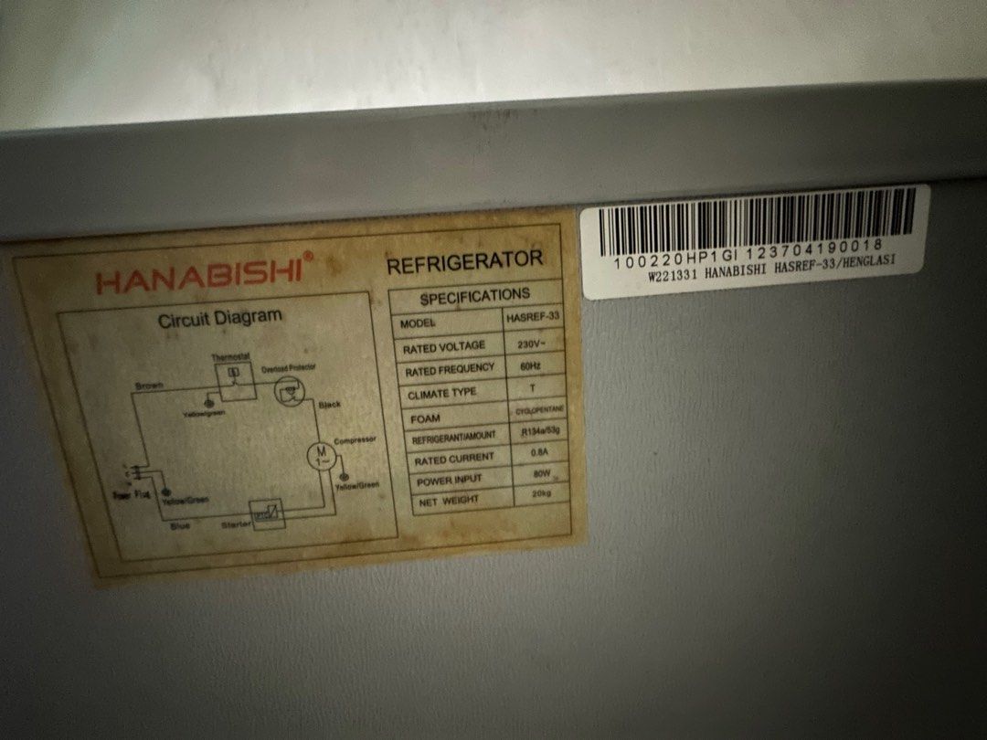 Decluttering Hanabishi Single Door Ref HasRef33 on Carousell