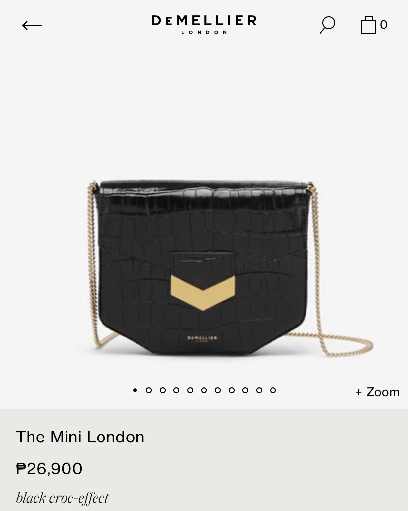 DeMellier The Mini London black croc-effect on Carousell