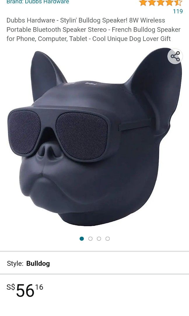 DESIGNER FRENCH BULLDOG HEAD MINI BLUETOOTH SPEAKER, Audio, Soundbars ...