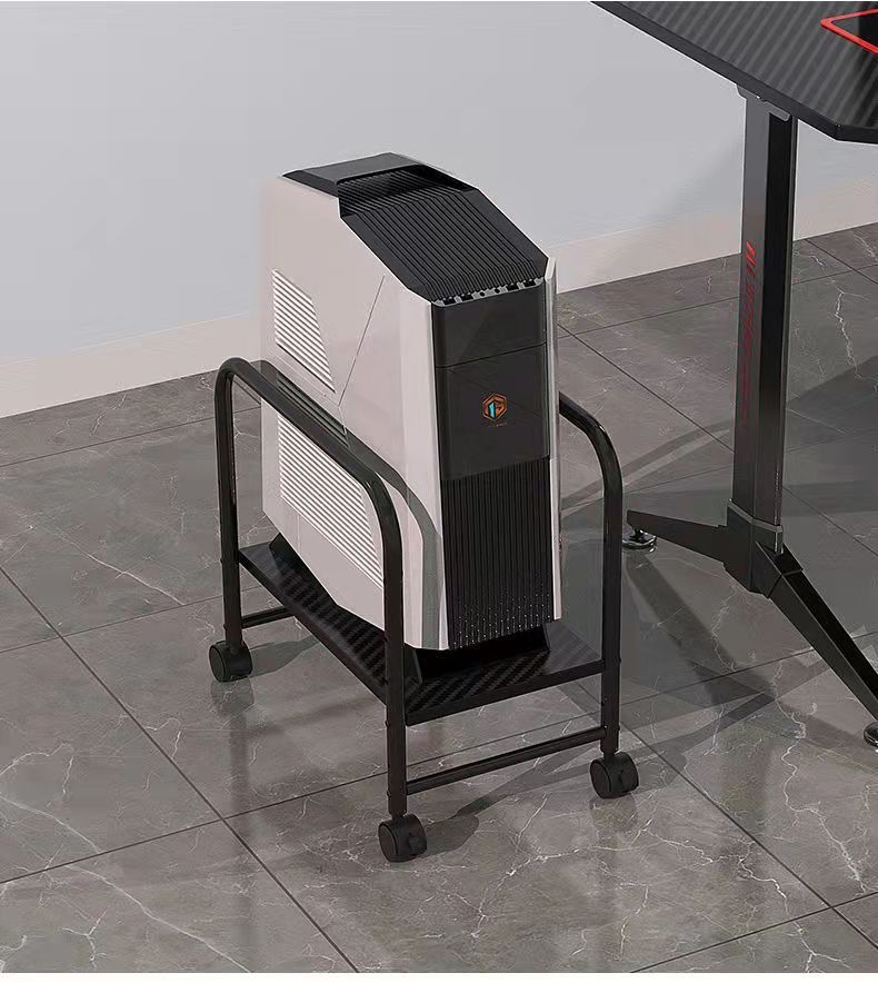Desktop Computer CPU Trolley PC Casing Shelf Movable with Cators ...