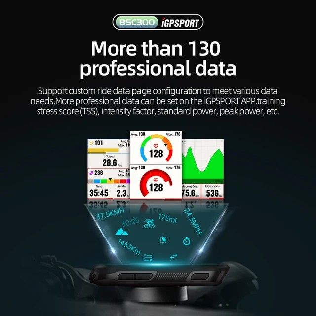 iGPSPORT BSC300 GPS Cycling Computer , Free Igpsport M80 Out-front Bike Mount、black silicone ...
