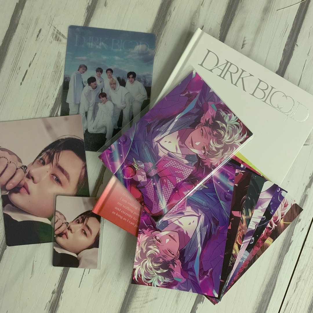 ENHYPEN DARK BLOOD WEVERSE POB group lenticular + sunghoon pc ...
